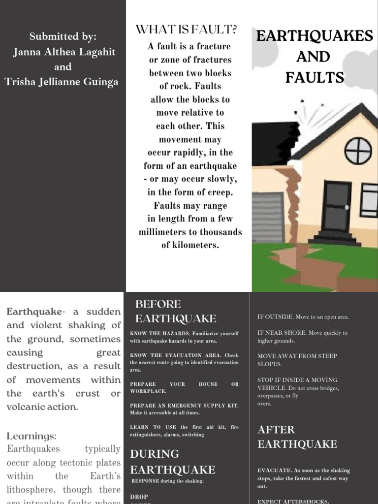 Earthquake Preparedness Brochure | PDF | Earthquakes | Fault (Geology)