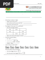 CAMBRIDGE PRIMARY MATHEMATICS STAGE 5 Unit 1 Test | PDF