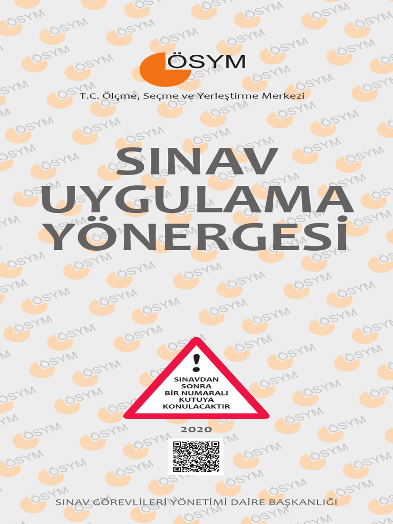Osym Genel Sinav Uygulama Yonergesi 2020 | PDF