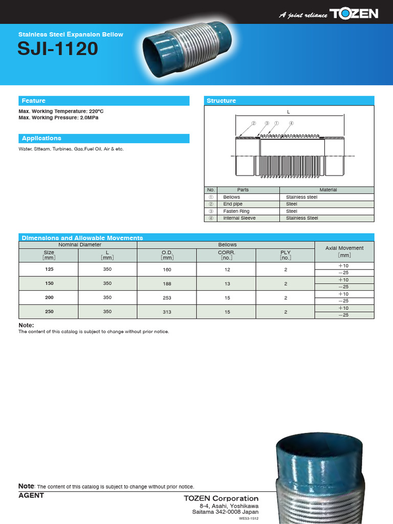 Tozen - Spesifikasi Below Expansion Joint Sji1120 - SF400 | PDF | Building Engineering ...
