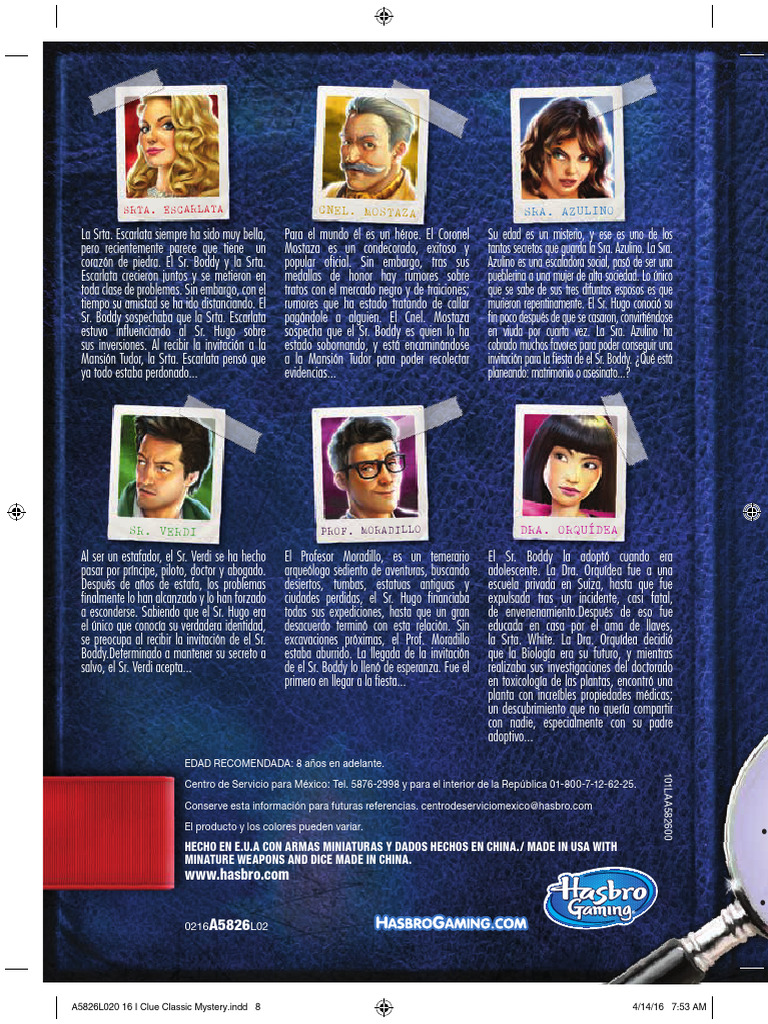 A5826 Es Pe Clue Game 2013 Edition | PDF