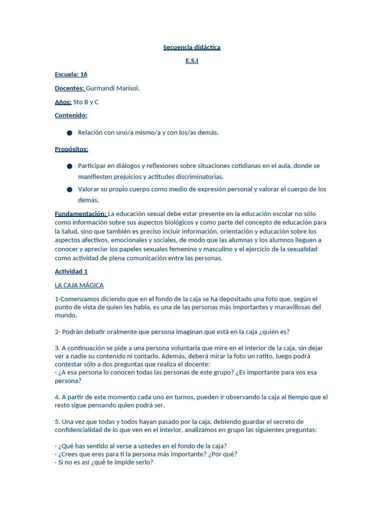 2025 ESI Secuencia Didactica | PDF