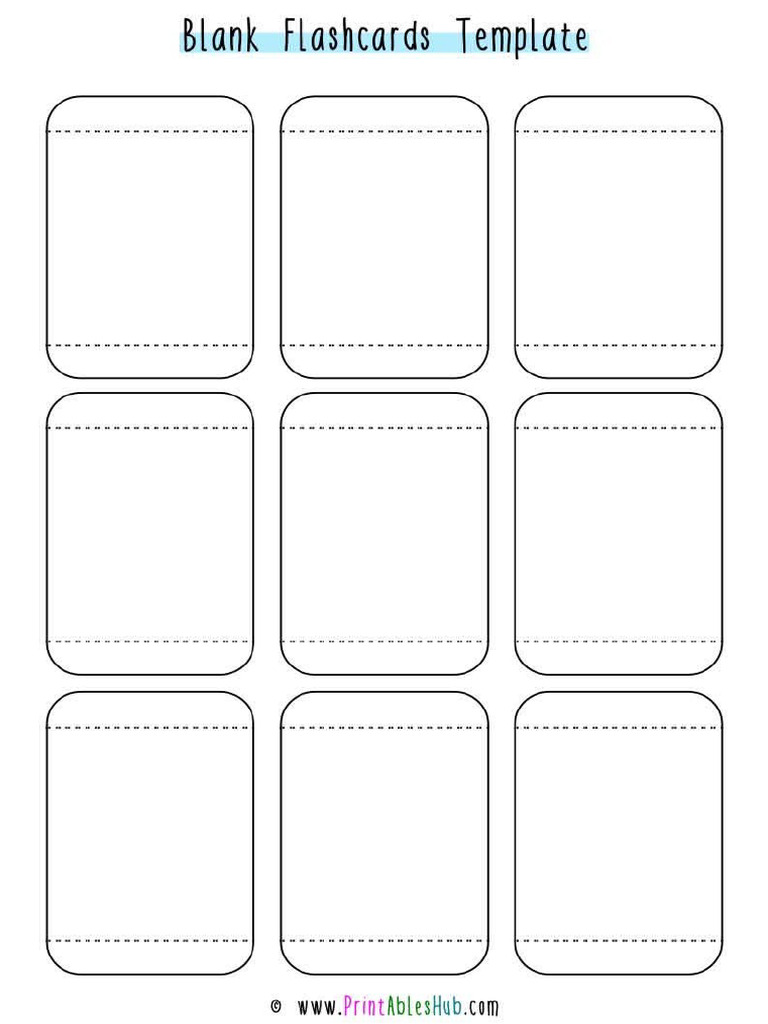 Printable Blank Flashcards Template PDF BUndle | PDF