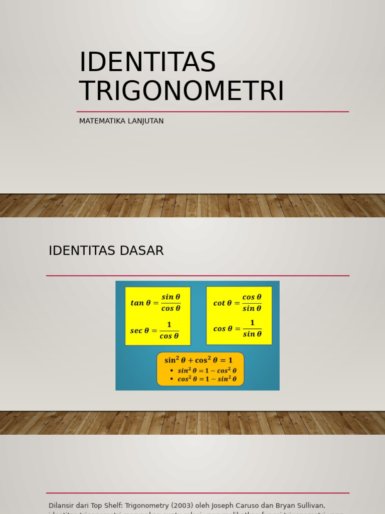 Identitas Trigonometri | PDF