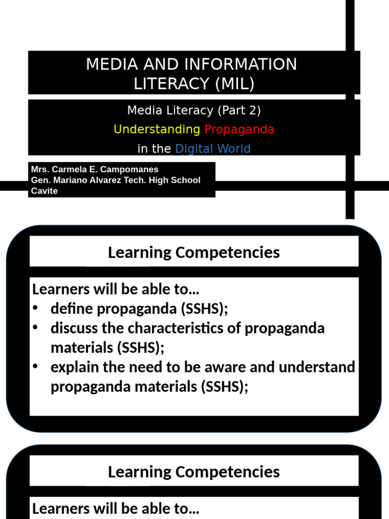 Media Literacy Part 2 Understanding Propaganda in the Digital World ...