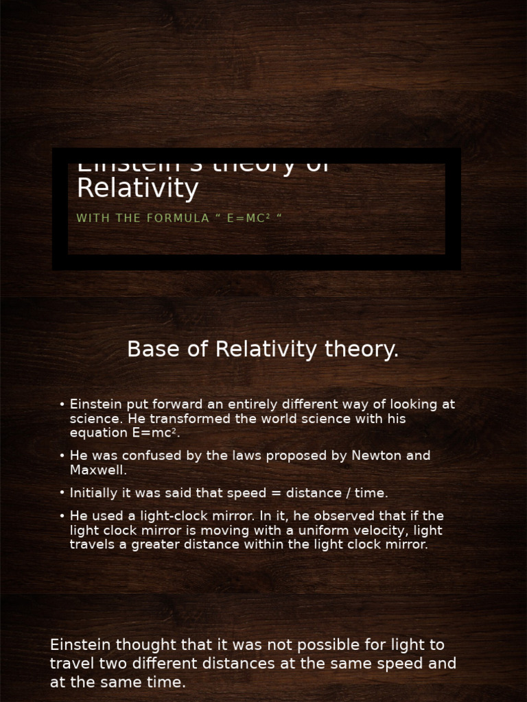 Relativity Thory | PDF