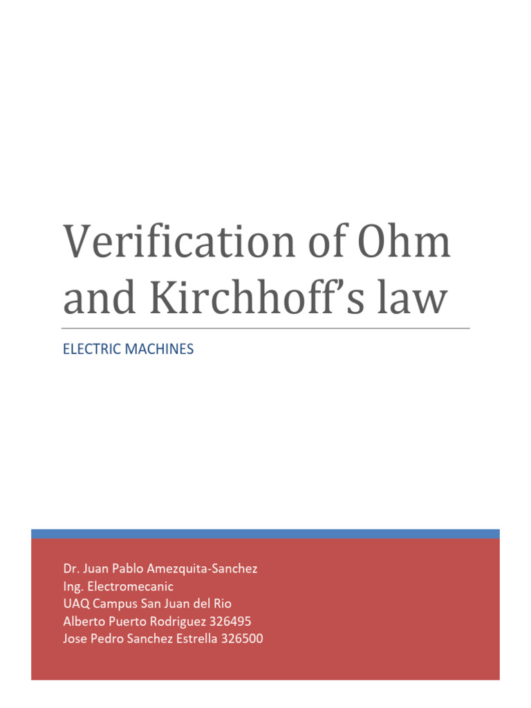 Ohm's Law and Kirchhoff's Experiment | PDF | Resistor | Electrical Network