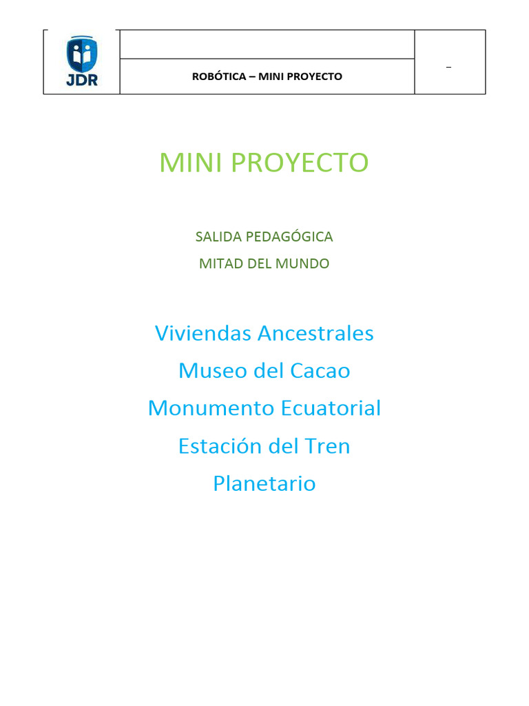 Mini Proyecto de Robótica Educativa 2024 | PDF