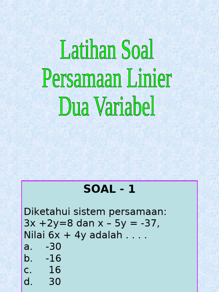 4 3 Lat Dan Soal PLDV | PDF