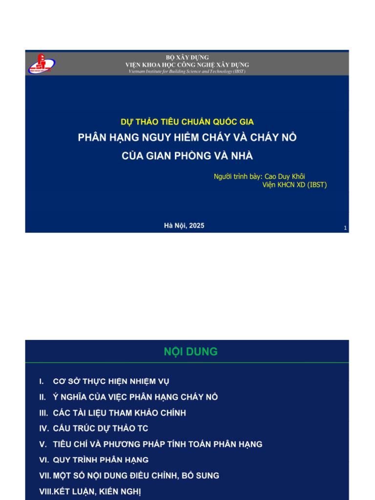 Bao Cao Du Thao Tieu Chuan Phan Hang Chay No | PDF