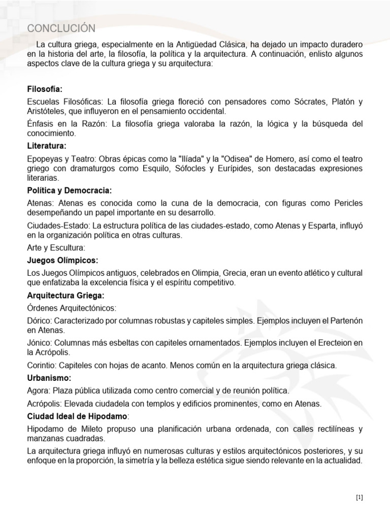 Anexo - U4 Griegos - Conclusión | PDF