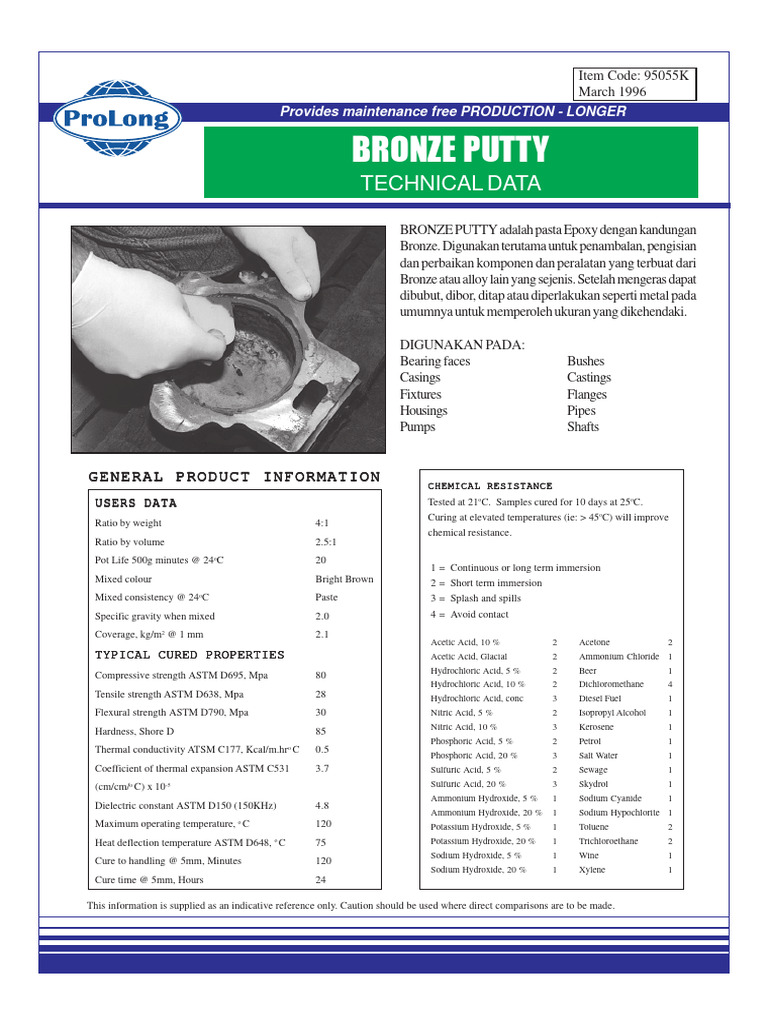 KATALOG BRONZE PUTTY - 95055K | PDF | Hydroxide | Acid