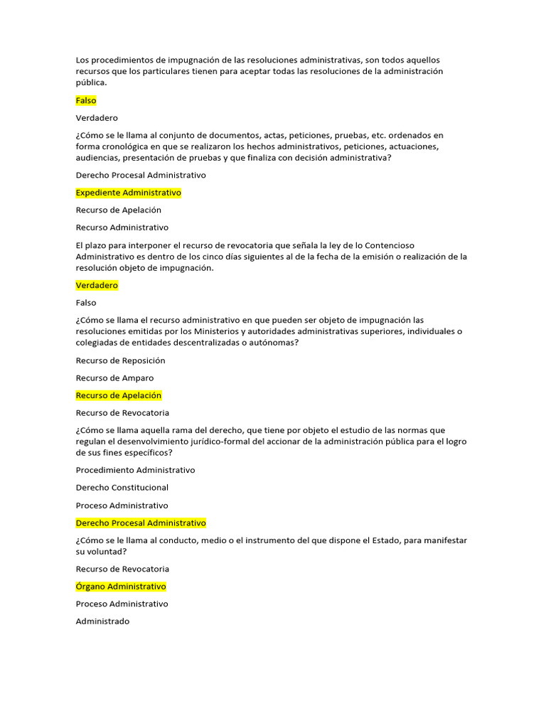 examen admin final | PDF | Ley administrativa | Apelación