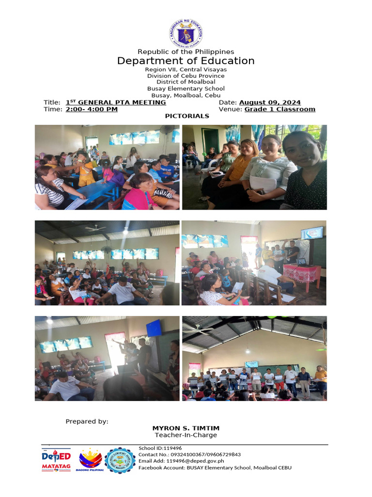 Pictorials-1st General Pta Meeting | PDF
