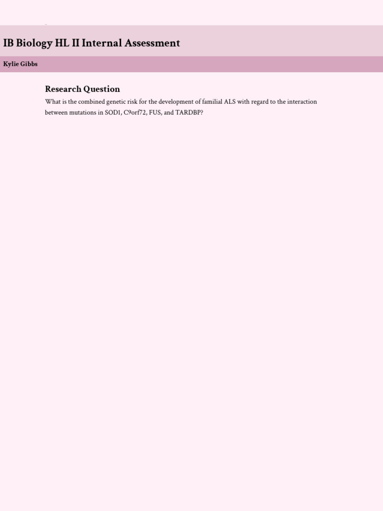 IB_Biology_IA | PDF | Genotype | Superoxide Dismutase