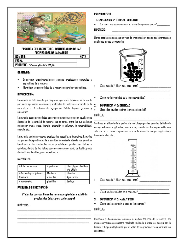 Propiedades de la Materia en Primaria | PDF | Importar | Densidad