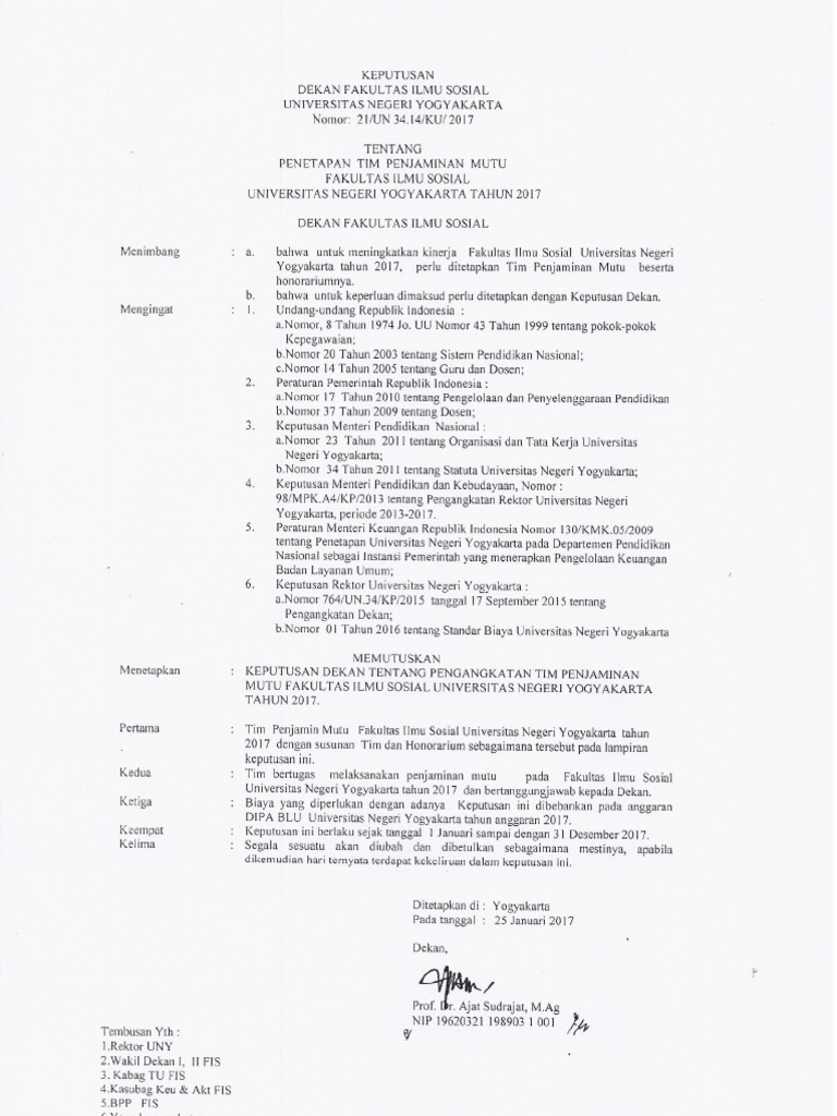 SK Penjaminan Mutu | PDF