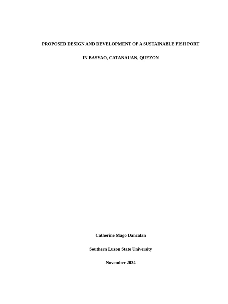 Sustainable Fish Port Design in Catanauan | PDF | Sustainability ...
