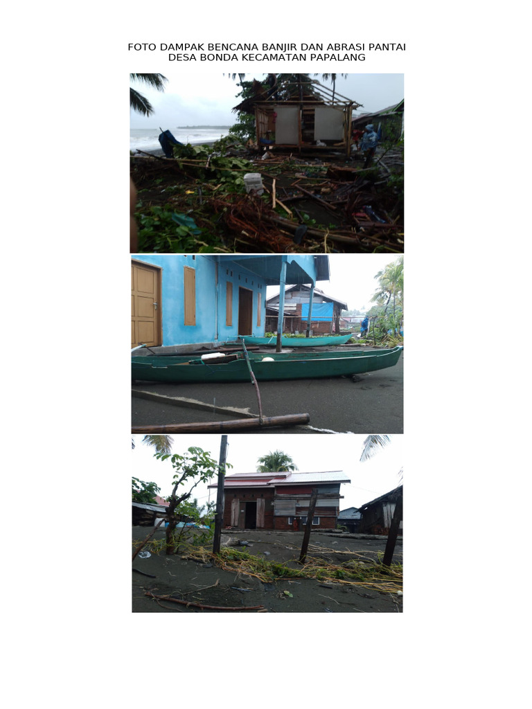Foto Dampak Bencana Banjir Dan Abrasi Pantai | PDF