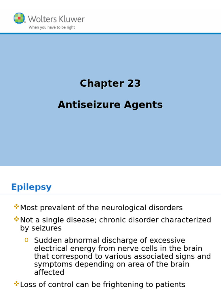 Tucker 9e - PowerPoint Presentations - Chapter 23 | PDF | Benzodiazepine | Epilepsy