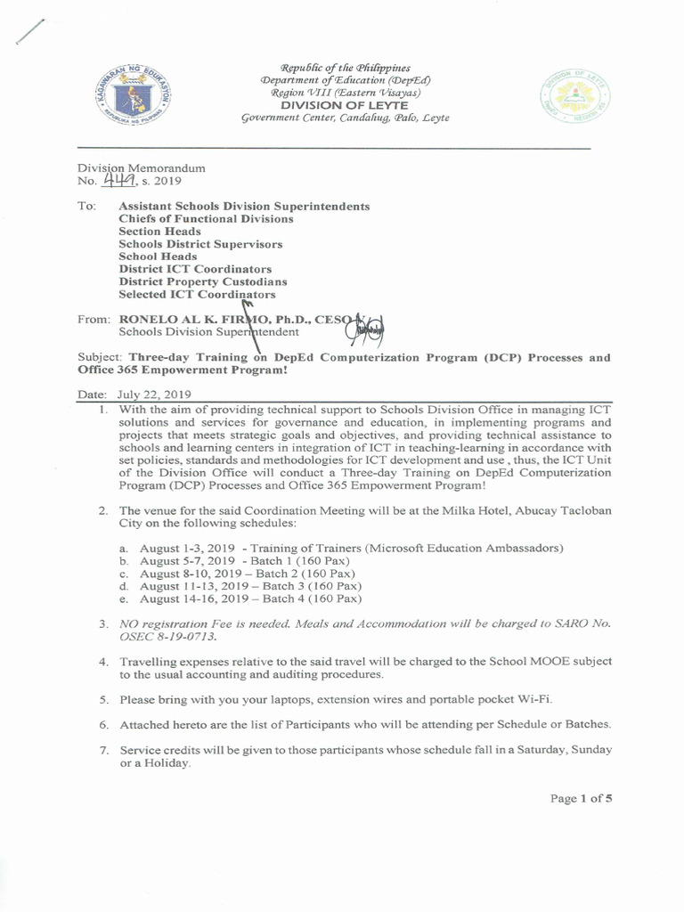 Memo ICT July 2019 | PDF