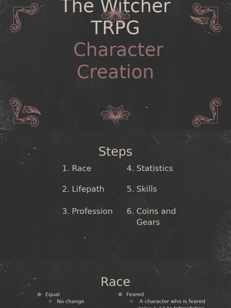 Witcher TRPG Character Creation Guide | PDF | Dwarf (Dungeons & Dragons ...
