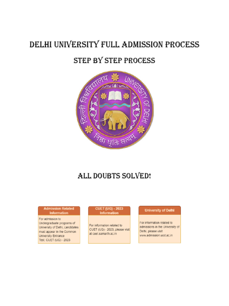 Delhi University Full Admission Process | PDF