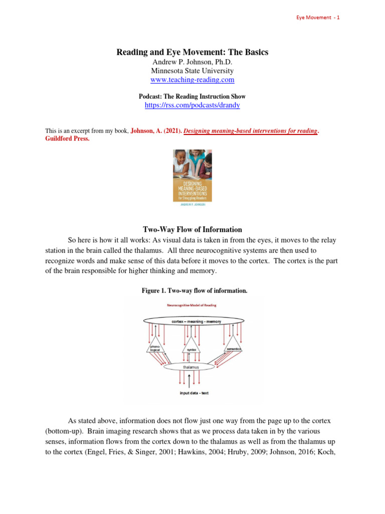 Eye Movement and Reading | PDF | Word | Schema (Psychology)