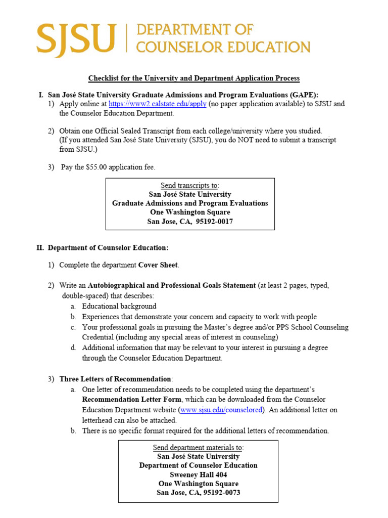 Application Checklist | PDF