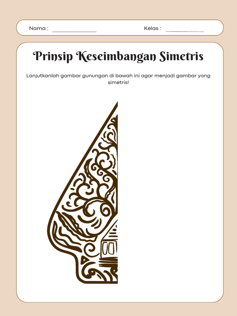 Prinsip Keseimbangan Simetris Gunungan Wayang Lembar Kerja Seni dan ...