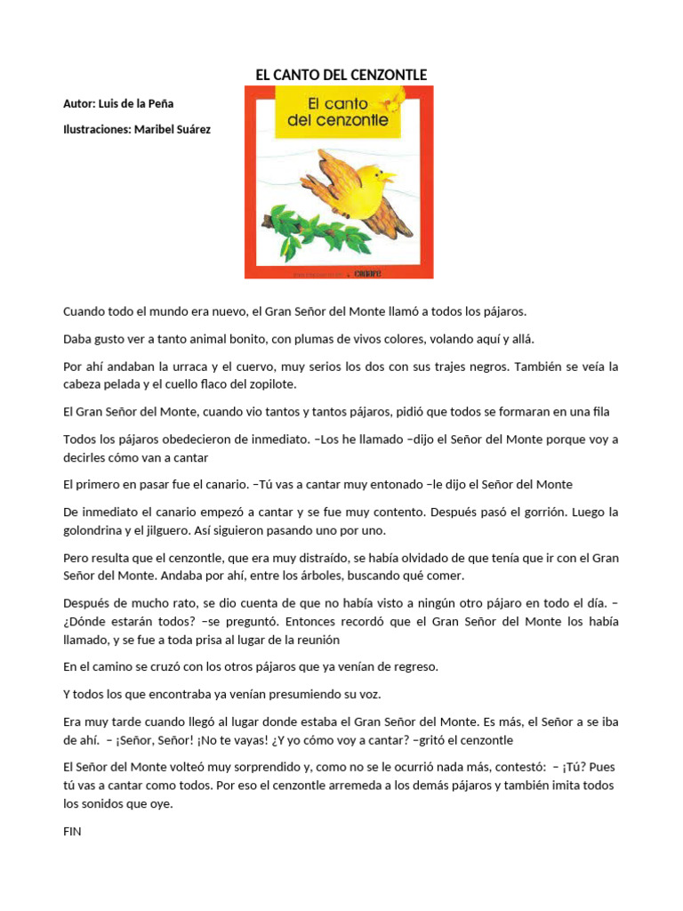 El Canto Del Cenzontle | PDF