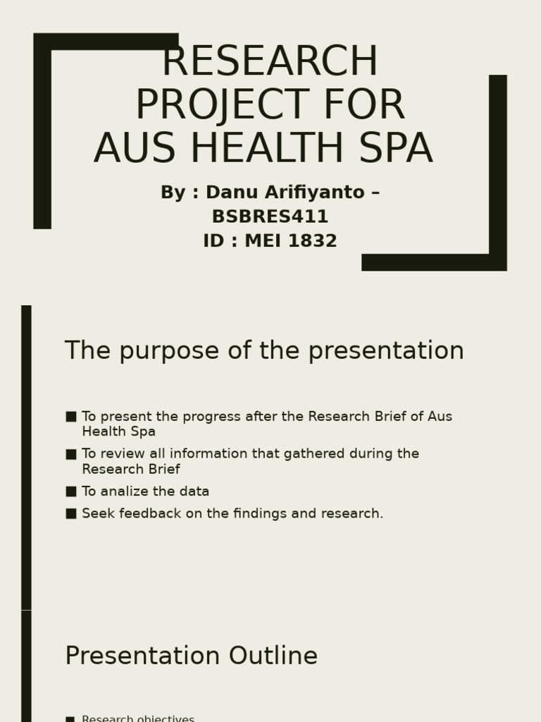 BSBRES411 - Assessment 3 - Presentation For Aus Health Spa | PDF ...