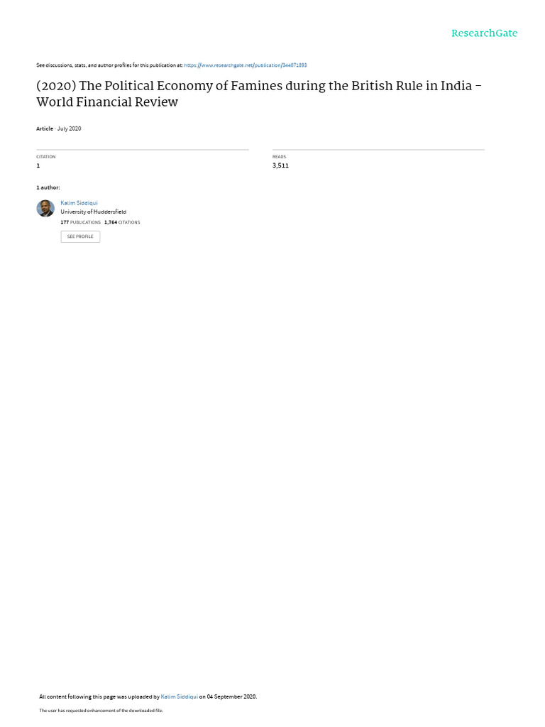 (2020) The Political Economy of Famines During The British Rule in ...