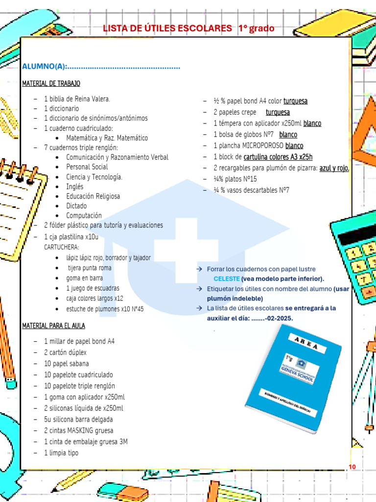 1g LISTA UTILES | PDF