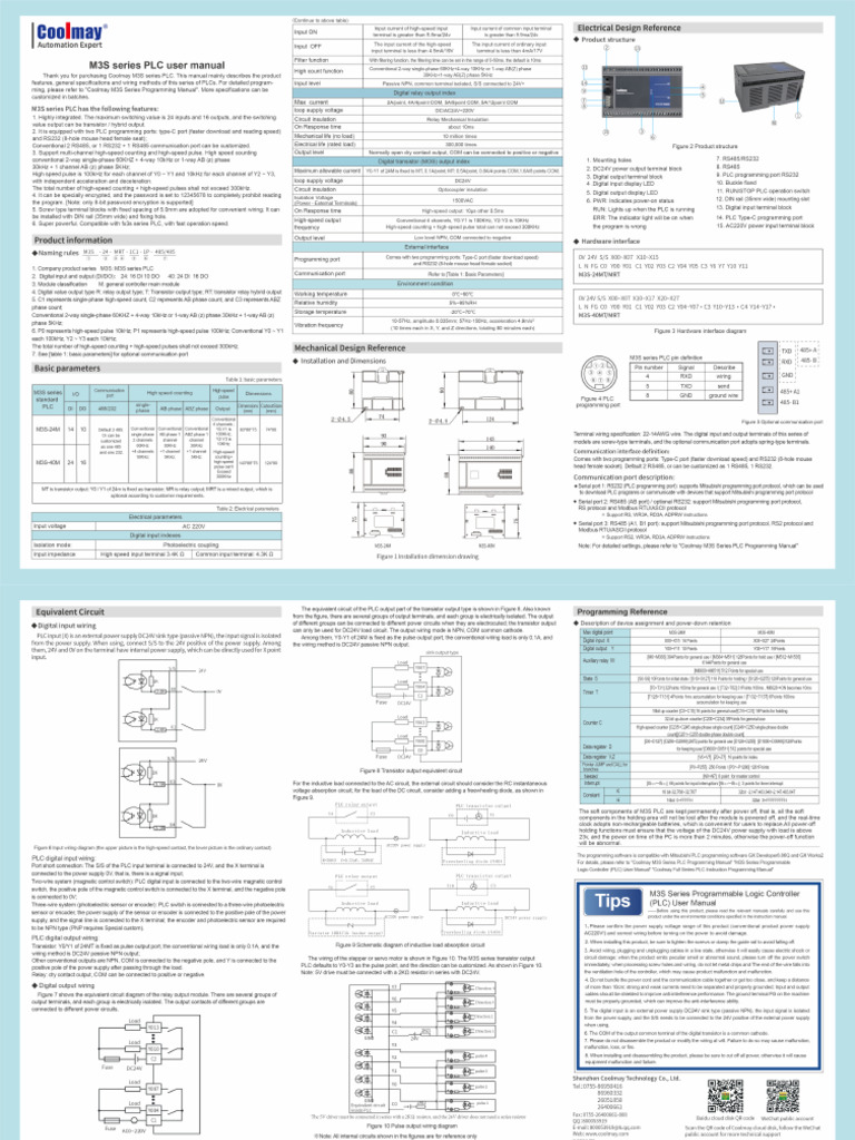 M3S Series PLC User Manual | PDF