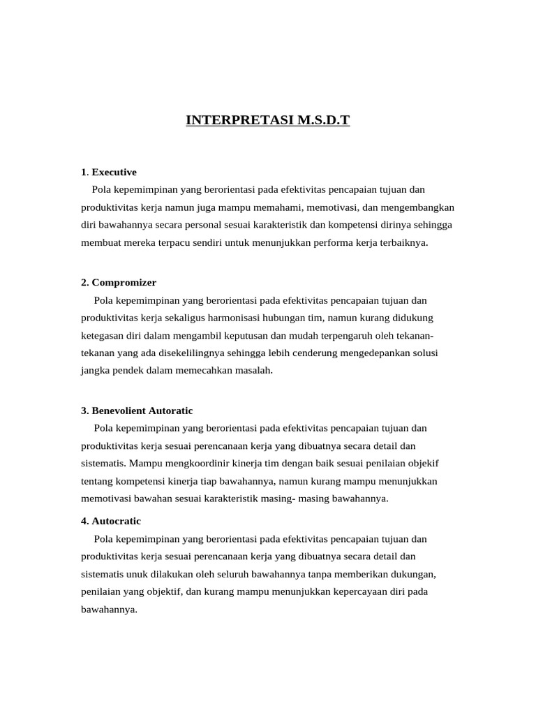 Interpretasi MSDT | PDF