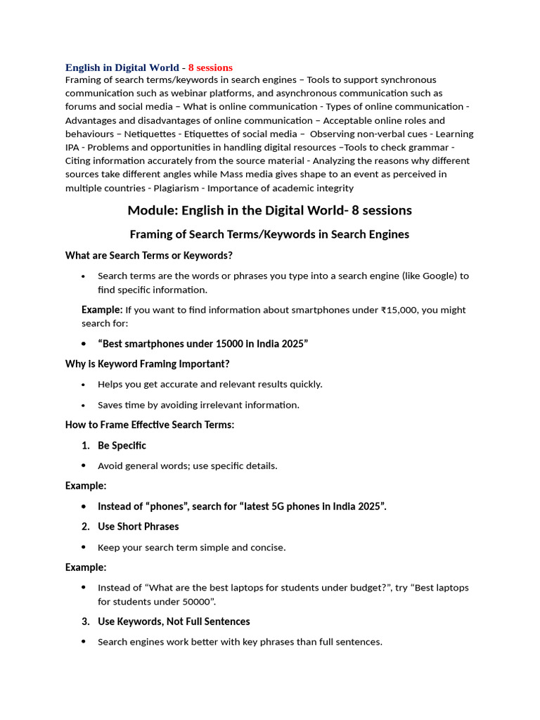 English in Digital World | PDF | Communication | Social Media