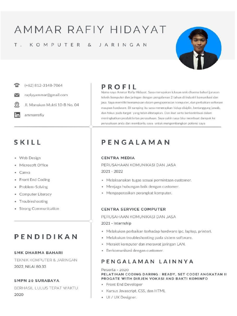CV Ammar Lengkap | PDF