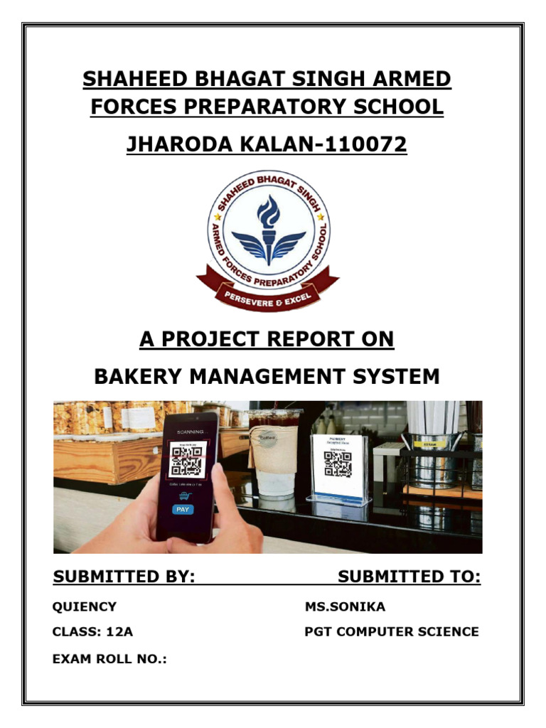 CS-PROJECT-BAKERY MANAGEMENT#@@ranjeet | PDF