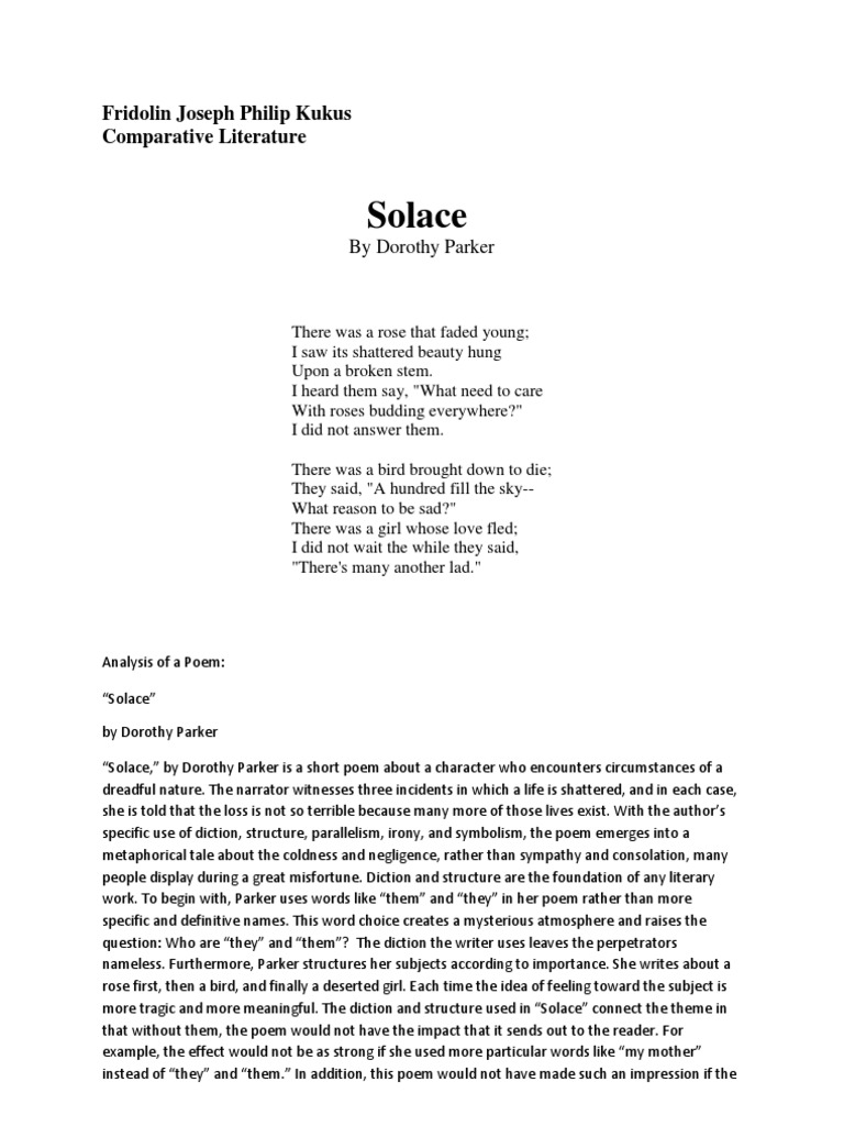 Solace | Download Free PDF | Irony | Poetry