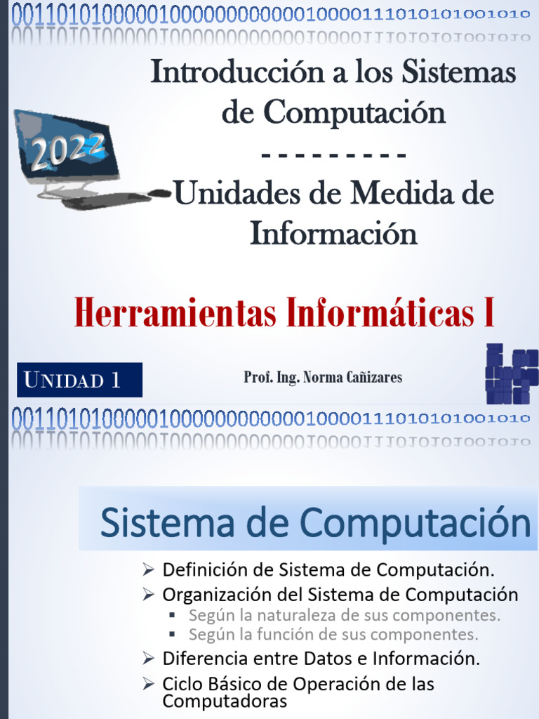 UNIDAD1-2 Introduccion A Los Sist de Computacion - Unidades de Medida de Inf | PDF | Hardware de ...