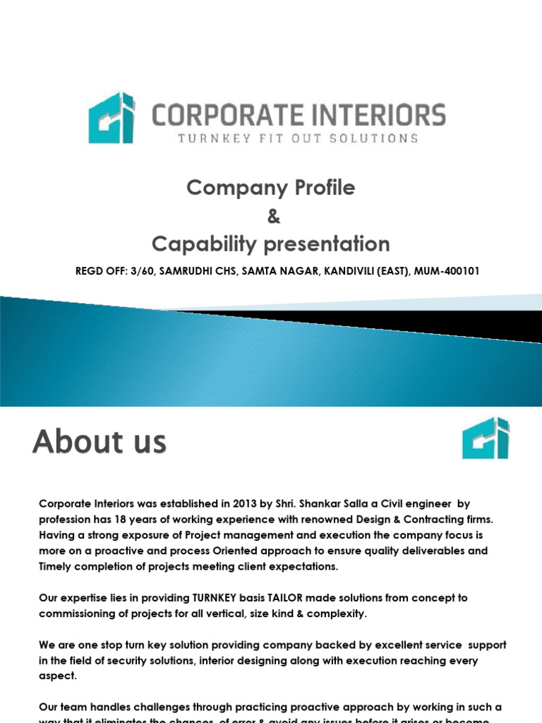 Corporate Interiors Company Profile | PDF | Business