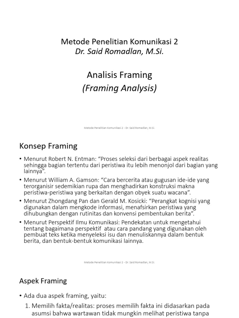 11-Analisis Framing | PDF