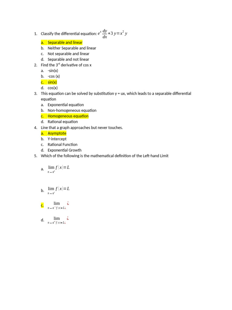 Classify The Differential Equation | PDF