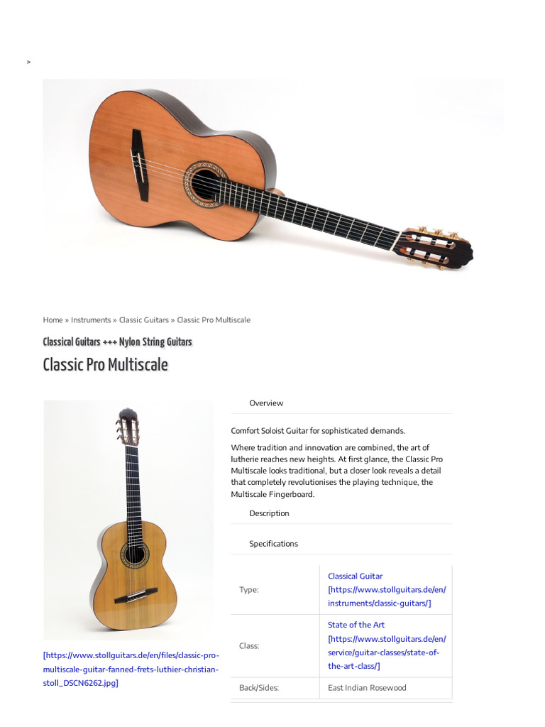Classic Pro Multiscale _ Fanned Frets _ Stoll Guitars | PDF | Guitars ...