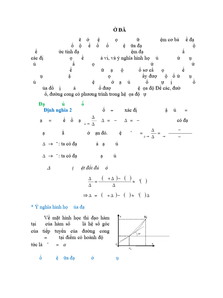 BG2 Phép Tính Vi Phân Hàm Số Một Niến Số Đầy Đủ | PDF