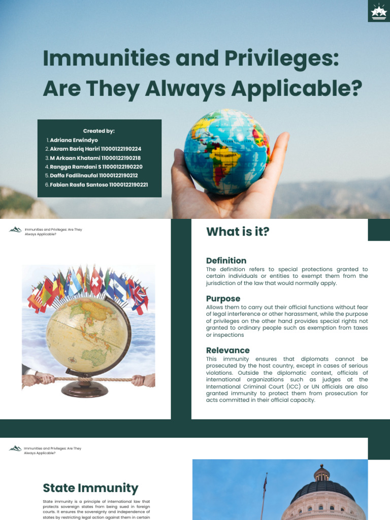 Diplomatic Immunity | PDF | Sovereign Immunity | International Law