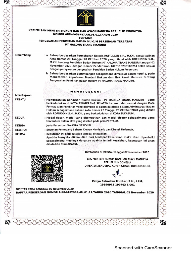 SK Kemenkumham HTM | PDF