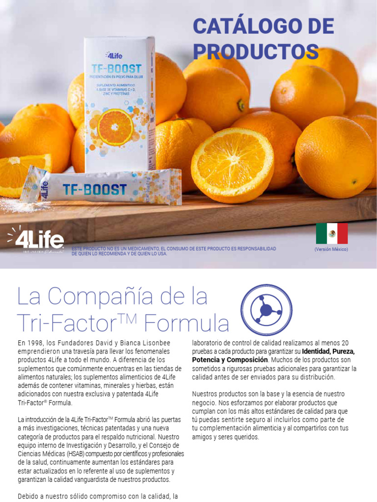 Catalogo Oficial Productos 4life Mexico | PDF | Leche | Suplementos ...