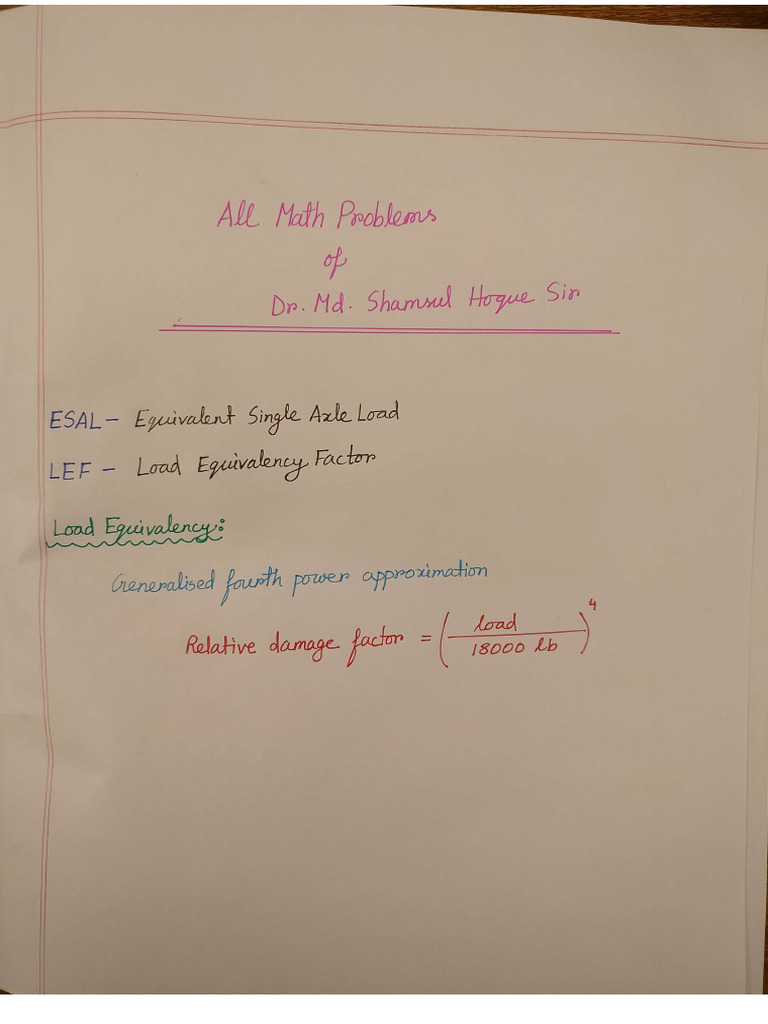 Pavement Design All Maths | PDF